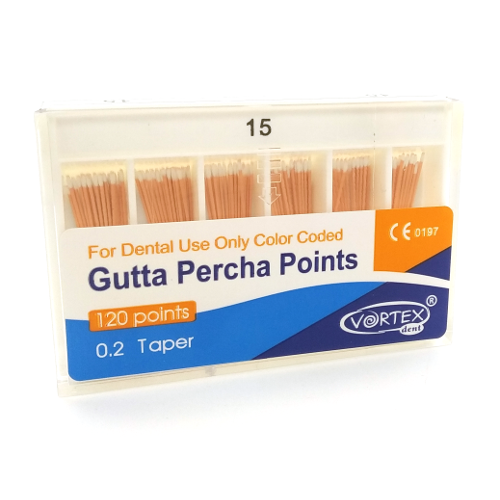 Buy Gutta-percha pins .02 # 15, 120 pcs, Vortex at Dentmarket